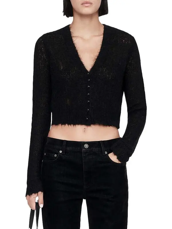 ALLSAINTS Mabel V-neck Cropped Cardigan - Black