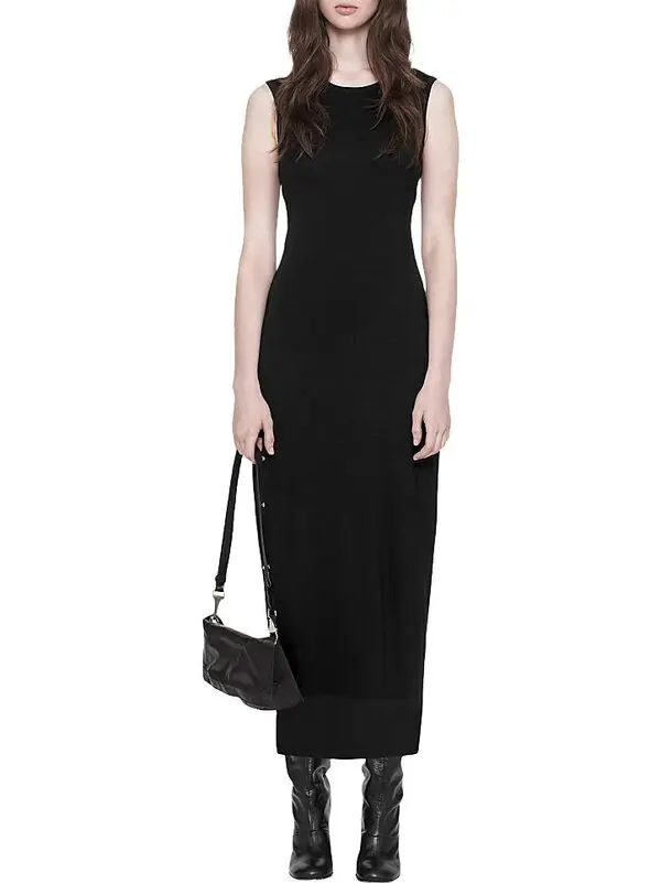 ALLSAINTS Ilia Twist Back Midi Dress - Black