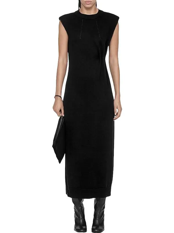 ALLSAINTS Kayla Merino Wool Midi Dress - Black