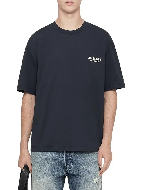 ALLSAINTS Shadow Logo Cotton Crewneck T-shirt - Washed Black