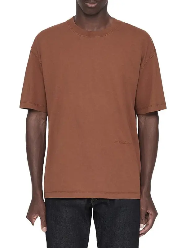 ALLSAINTS Maddox Cotton Plain Jersey Crewneck T-shirt - Rust Orange