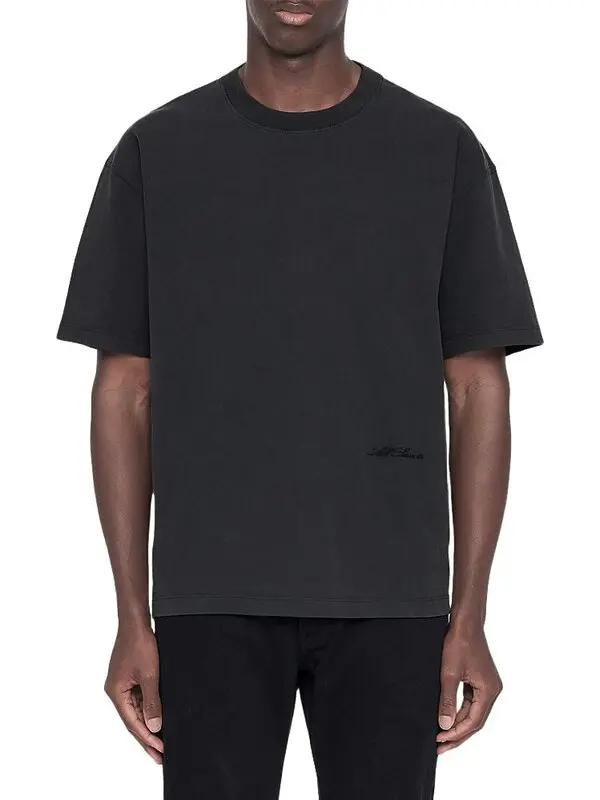 ALLSAINTS Maddox Cotton Plain Jersey Crewneck T-shirt - Washed Black