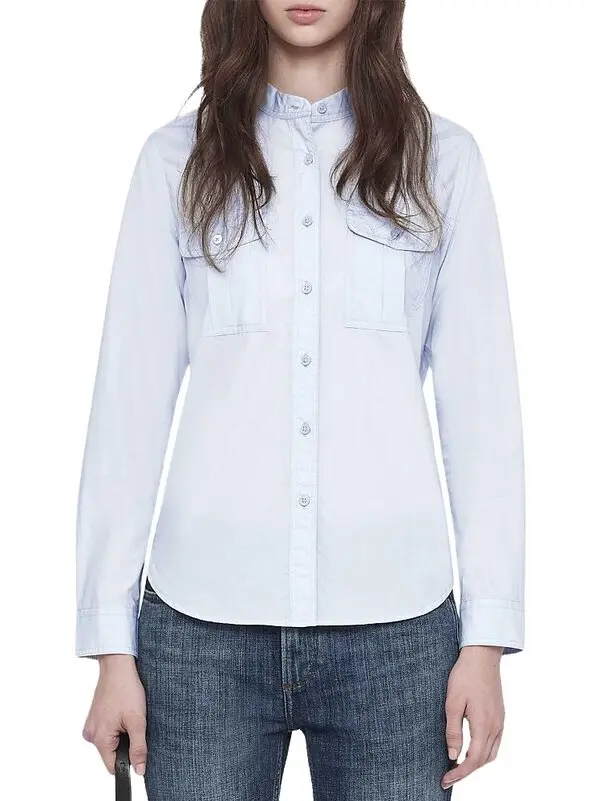 ALLSAINTS Cotton Military Shirt - Ice Blue