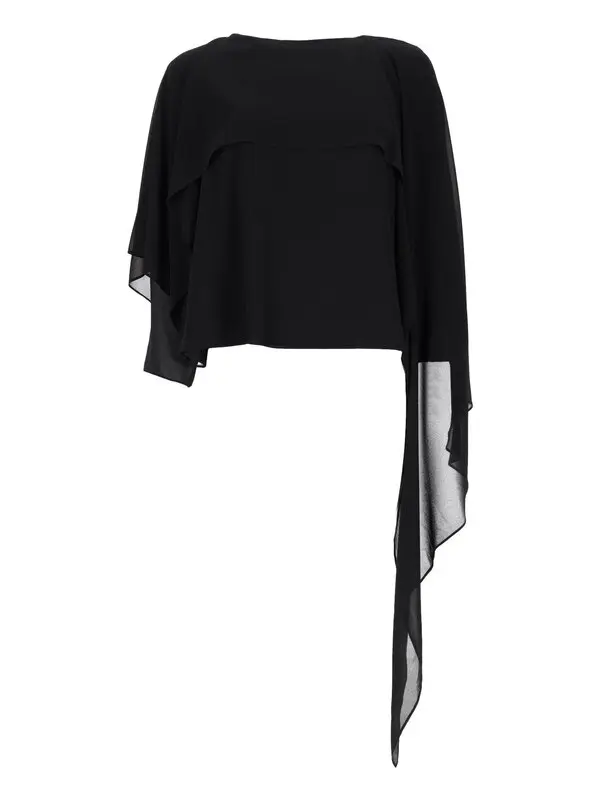 MAISON MARGIELA Asymmetrical Drape Top - Black