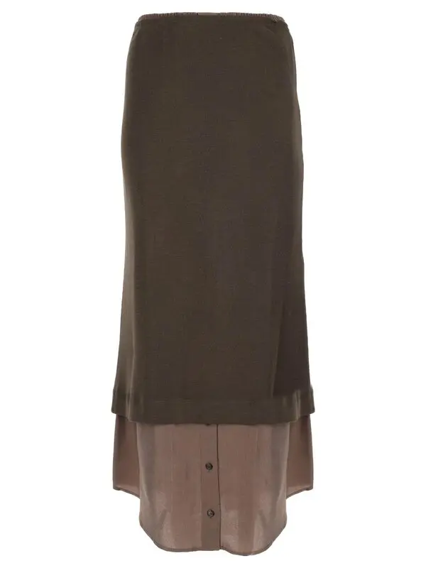 ALYSI Midi Skirt - Brown
