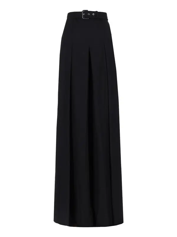 Alberta Ferretti Wide Leg Belted Trousers - Black