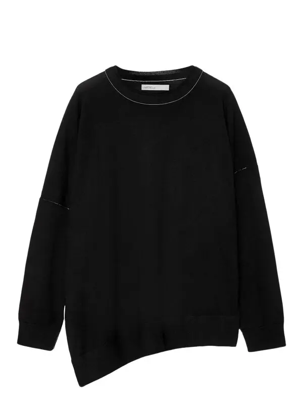ALLSAINTS Merino Wool Asymmetric Martel Sweater - Black