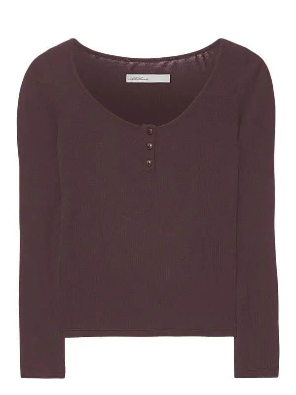 ALLSAINTS Jules Henley Long-sleeve T-shirt - Red