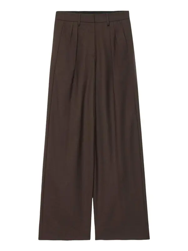 ALLSAINTS Laura Wide-leg Pleated Trousers - Brown