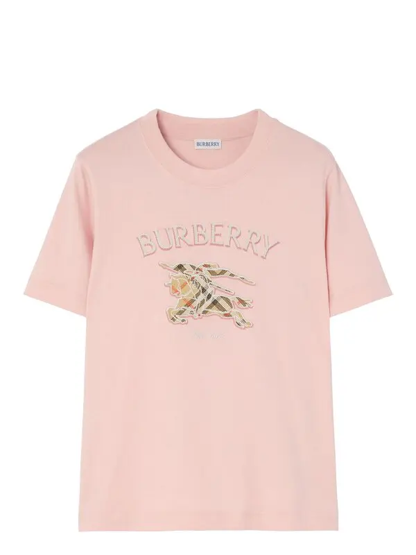 Burberry Cotton Check Ekd T-shirt - Pink