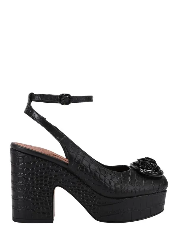 Kurt Geiger Chelsea Platform Pumps With Embellished Eagle Motif - Black