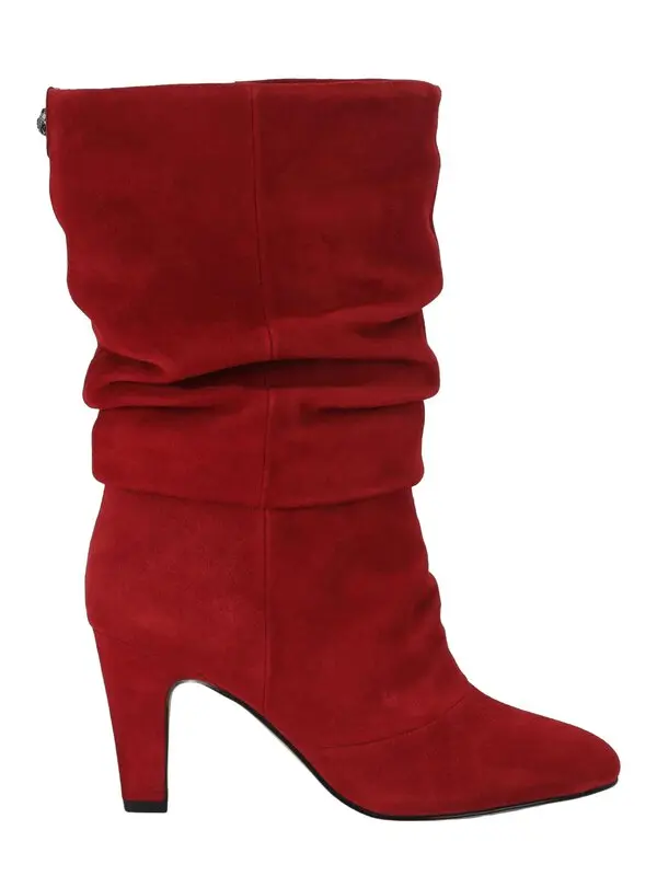 Kurt Geiger Barb Suede Slouch Boots - Red