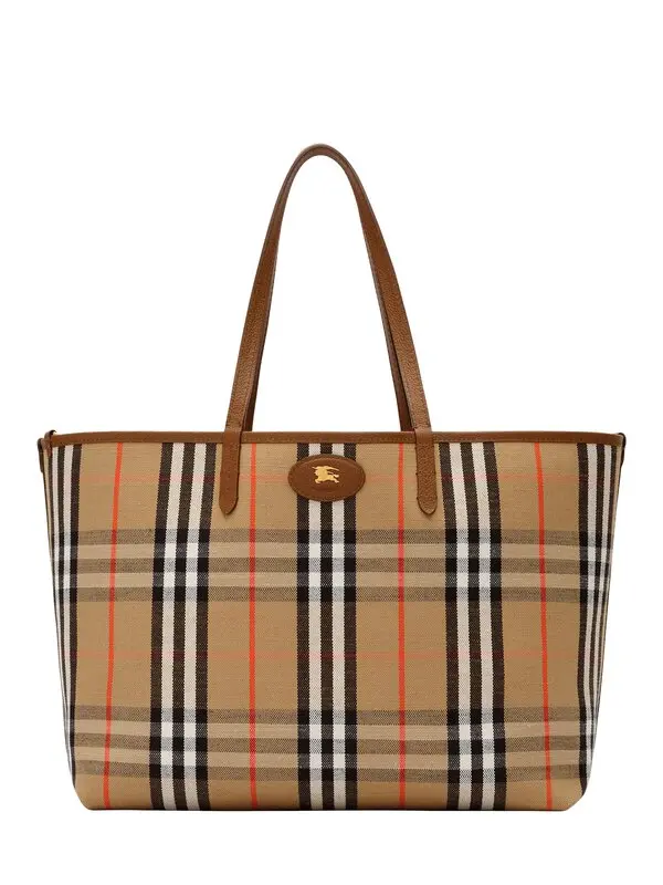 Burberry Medium Suede-check Reversible Bloomsbury Tote Bag - Beige
