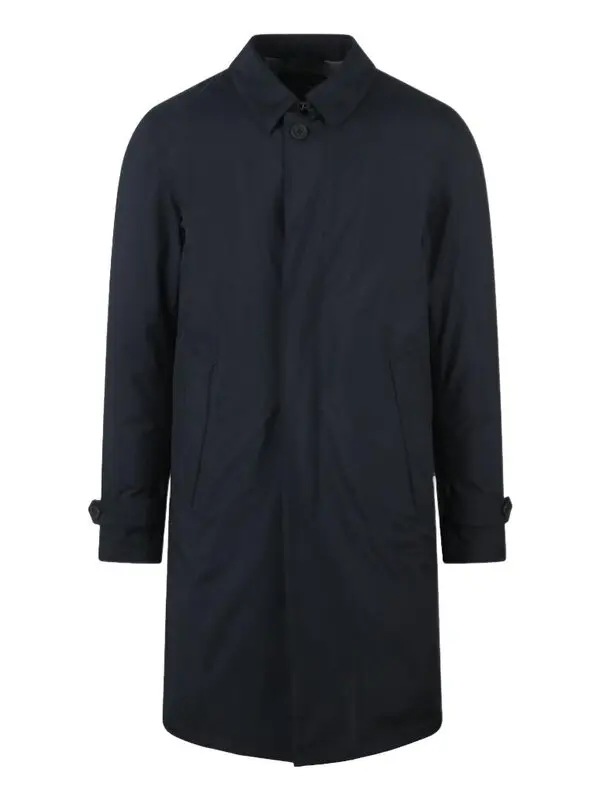 Herno Collared Button-up Padded Coat - Black