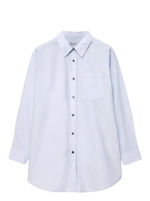 ALLSAINTS Kaia Organic Cotton Oversized Shirt - Blue