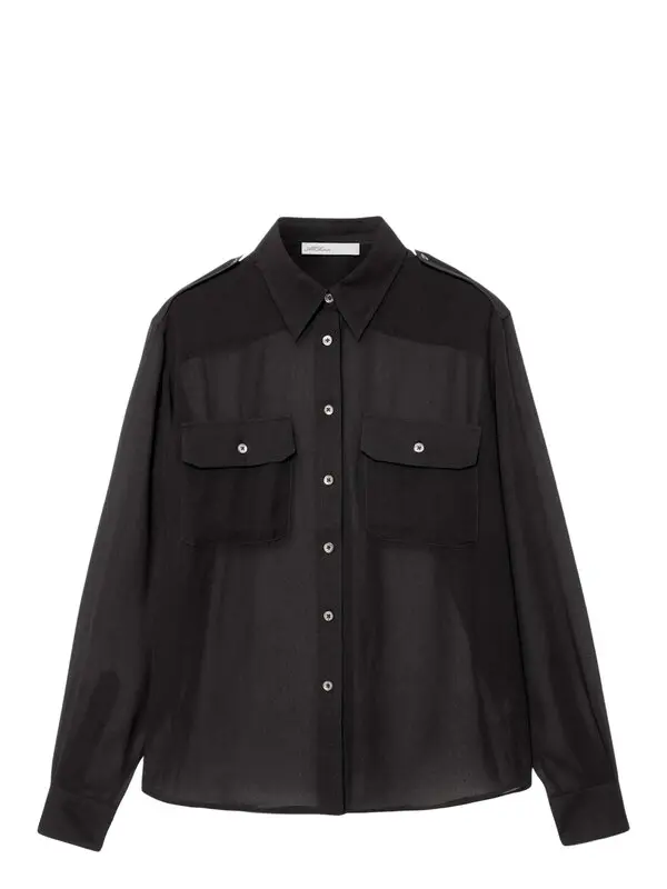 ALLSAINTS Maven Sheer Utility Shirt - Black