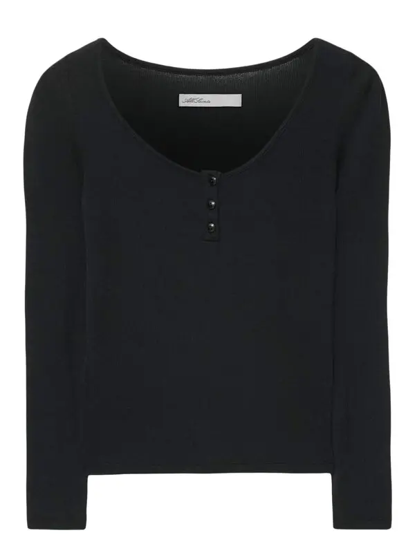 ALLSAINTS Jules Henley Long-sleeve T-shirt - Black