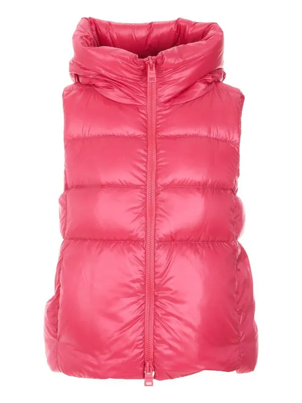 Herno Padded High-neck Zip-up Vest - Red