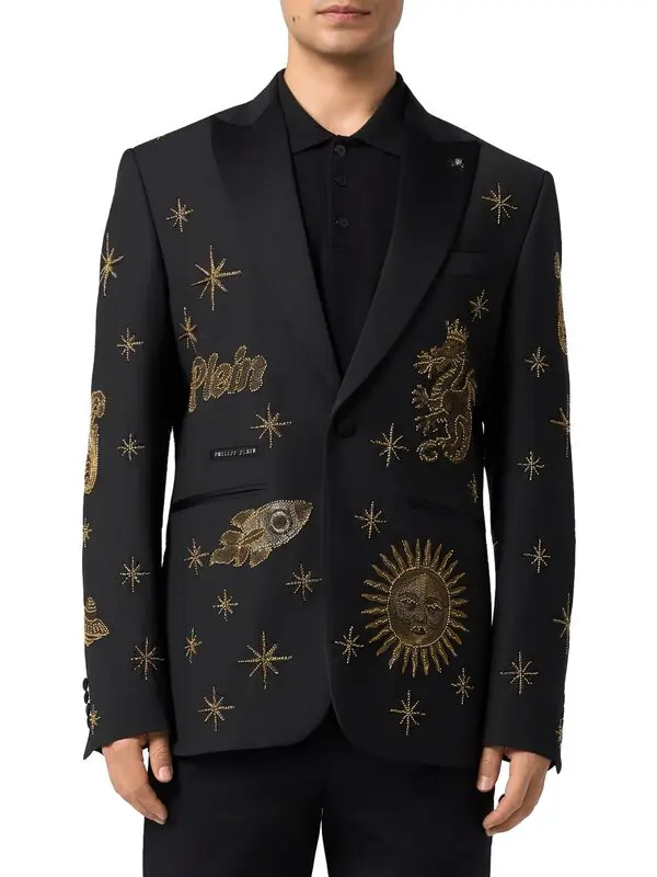 Philipp Plein Embellished Blazer - Black