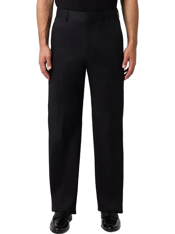 Philipp Plein Wide-leg Tailored Crêpe Trousers With Belt Loops - Black