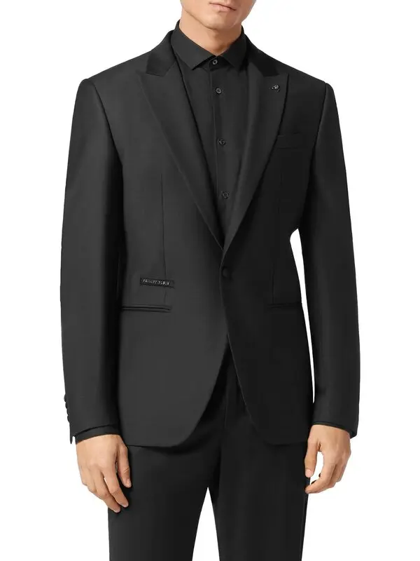 Philipp Plein Embellished Graphic Blazer - Black