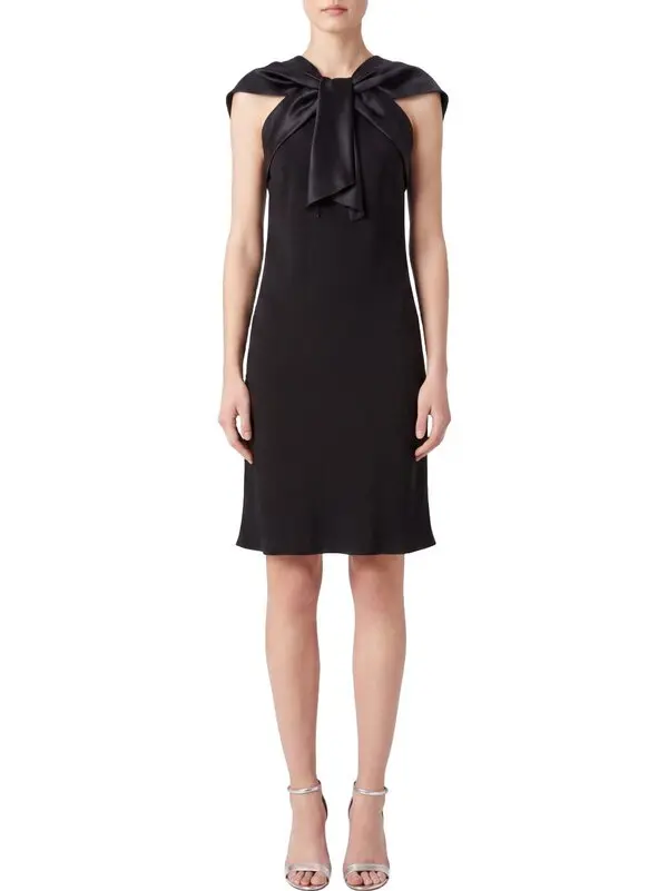 Alberta Ferretti Bow Neck Dress - Black