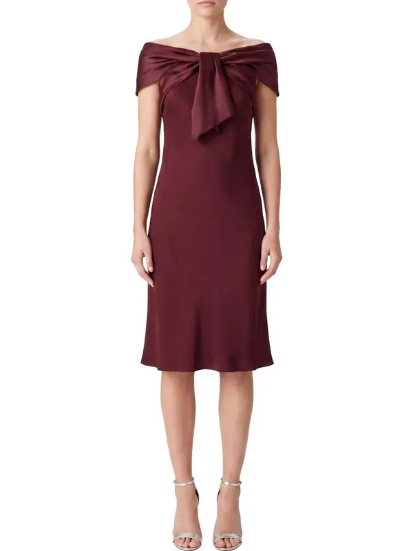 Alberta Ferretti Bow Neck Dress - Red