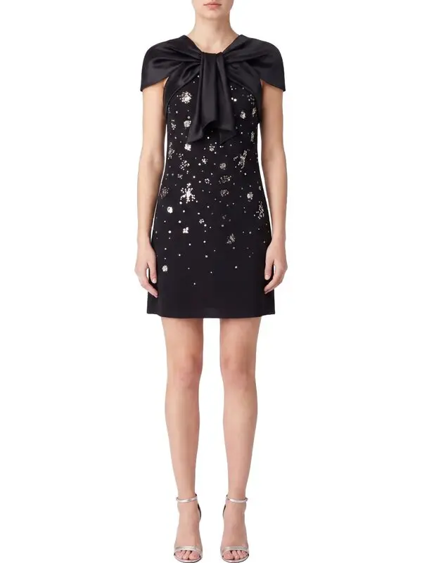 Alberta Ferretti Embellished Bow Dress - Black