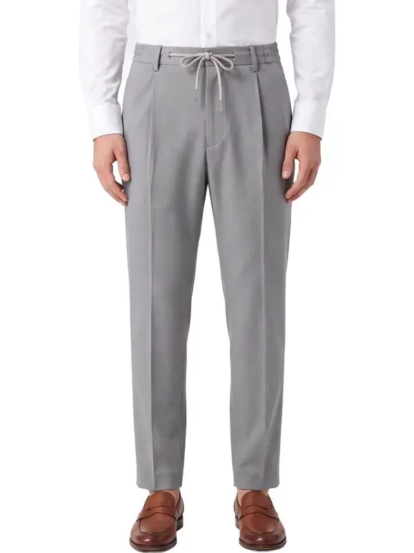 Tagliatore Tailored Drawstring Trousers - Brown