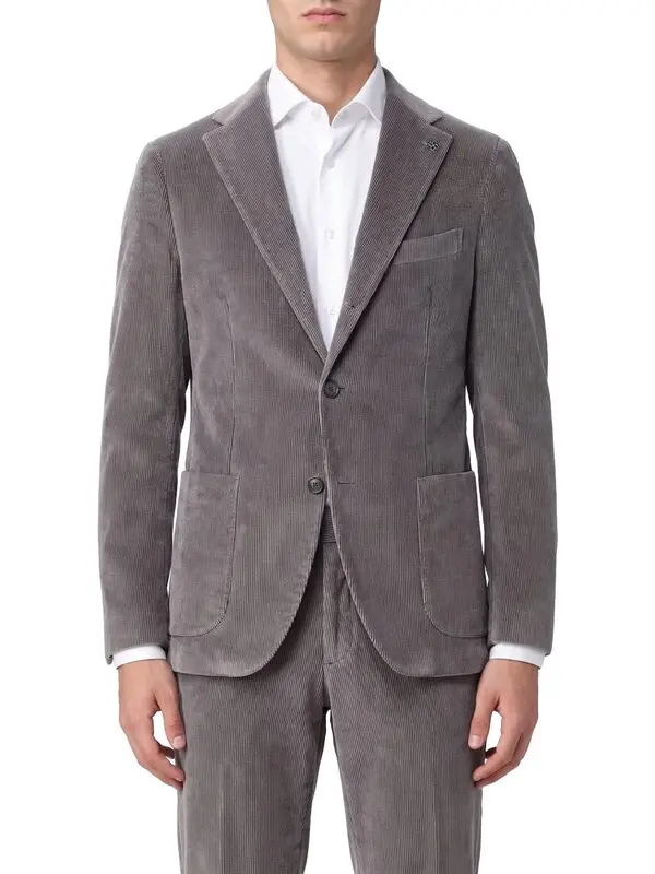 Tagliatore Single Breasted Corduroy Jacket - Brown