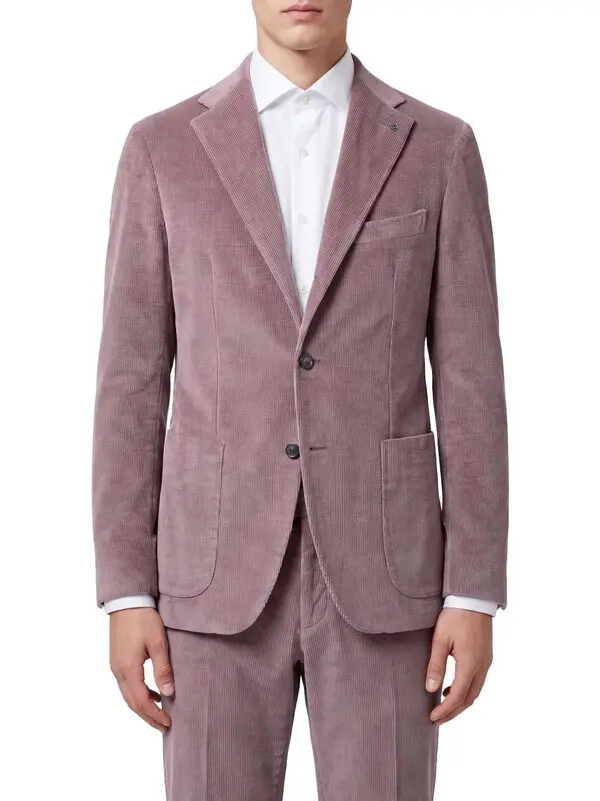 Tagliatore Single Breasted Corduroy Jacket - Red