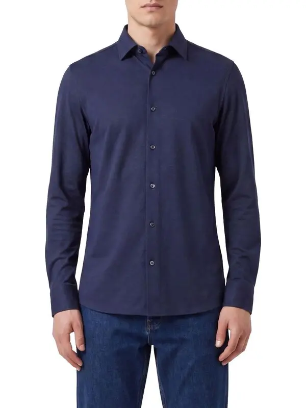 RRD Long-sleeved Polyamide Jersey Shirt With French Collar - Blue