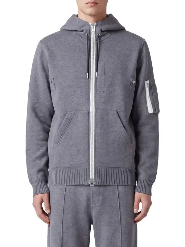 Sacai Zip-up Hoodie - Grey