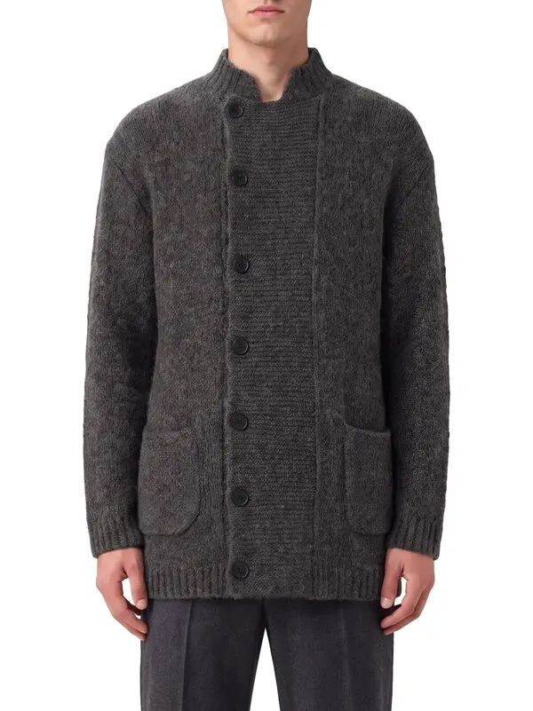 Giorgio Armani Button-detailed Stand Collar Jacket - Brown