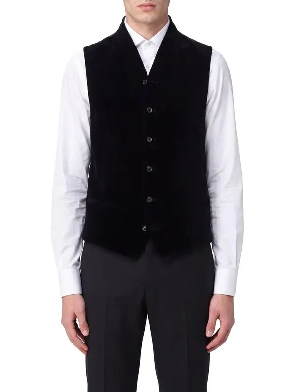 Giorgio Armani Velvet Waistcoat - Black