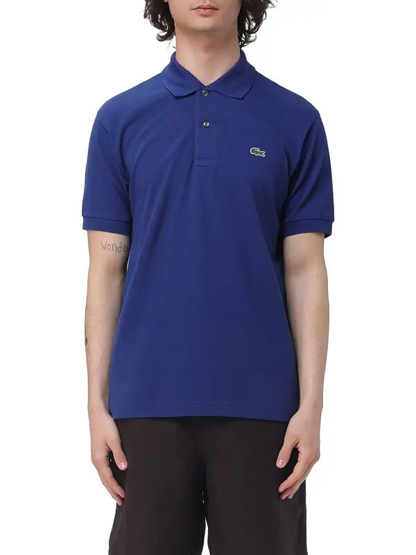 Lacoste Classic Short-sleeved Cotton Polo Shirt With Logo Patch - Blue