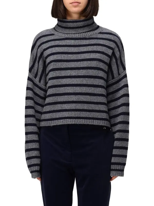 LISA YANG Striped Turtleneck Sweater - Grey