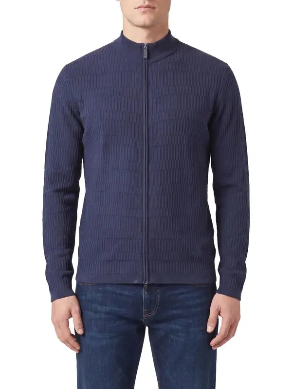 Emporio Armani Zip-up Sweater - Blue