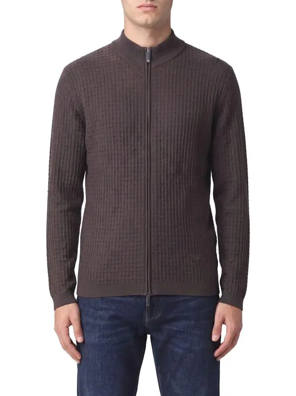 Emporio Armani Zip-up Sweater - Brown