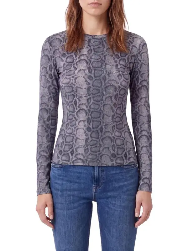 Liu Jo Print Long Sleeve Top - Grey