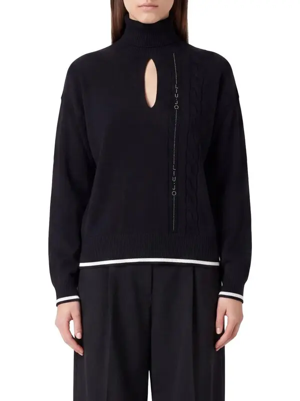 Liu Jo Knit Sweater With Keyhole Detail - Black
