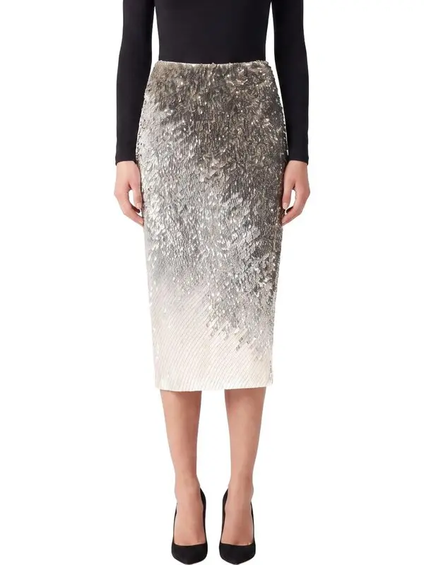 Elisabetta Franchi Sequined Midi Skirt - Grey