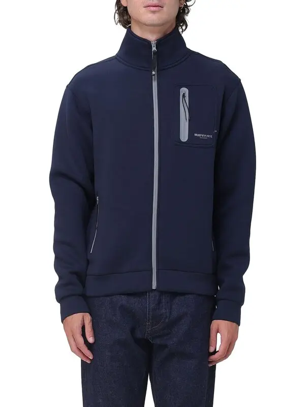 MURPHY&NYE Full Zip Stand Collar Sweatshirt - Navy