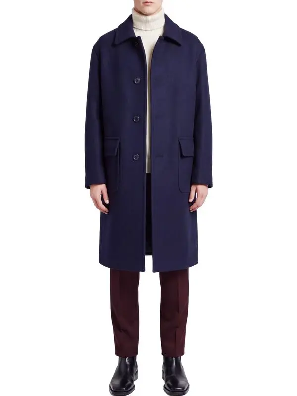 Dries Van Noten Wool Blend Coat - Blue