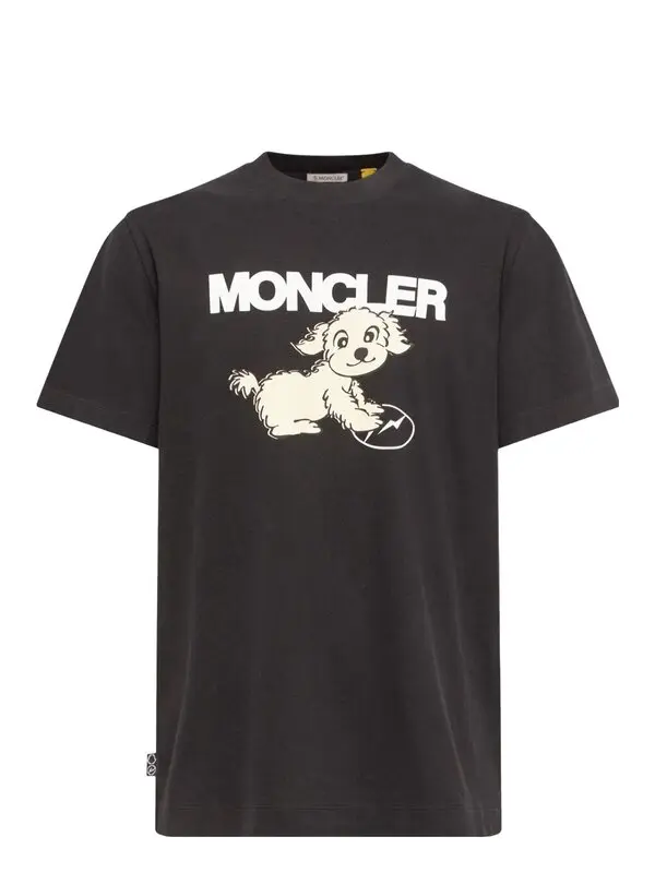Moncler X Fragment Dog Print Cotton T-shirt - Black