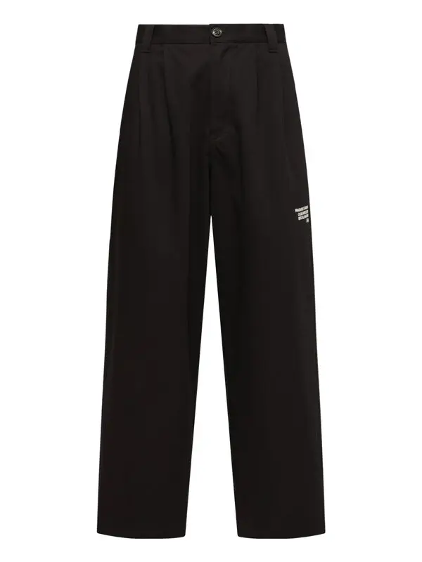 Moncler X Fragment Cotton Gabardine Pleated Trousers - Black