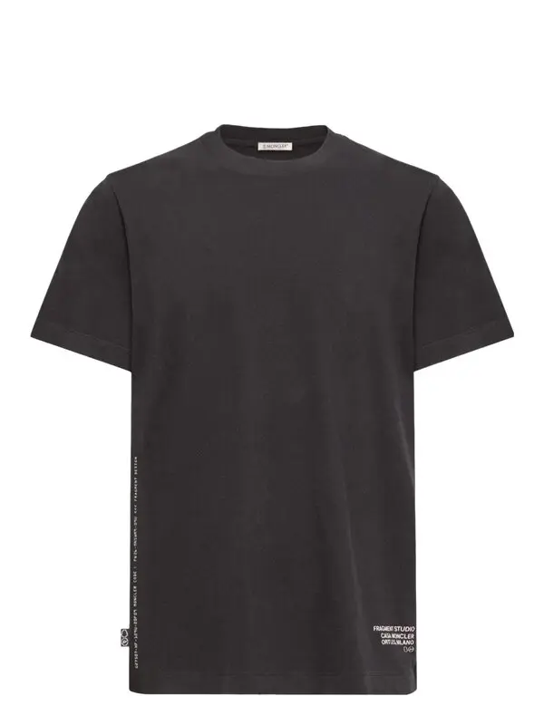 Moncler X Fragment Logo Cotton T-shirt - Black