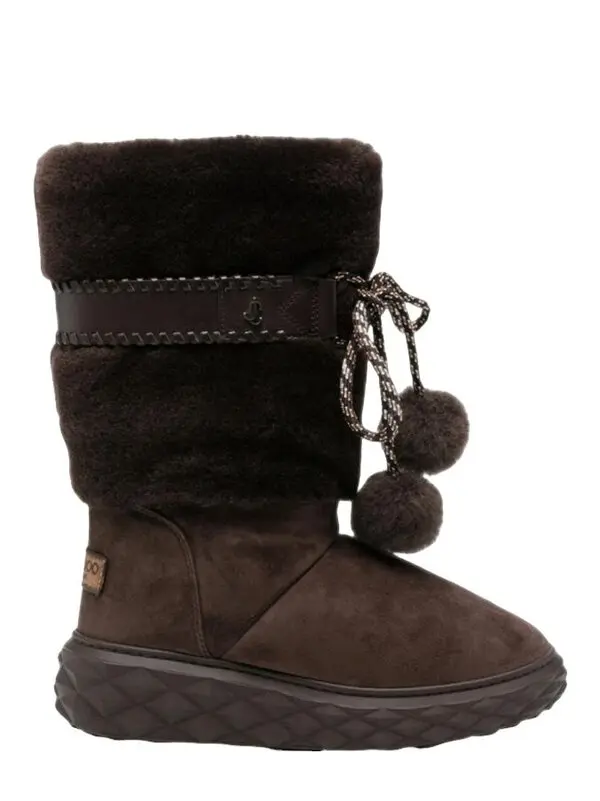 JIMMY CHOO Round Toe Ankle Boots - Choco