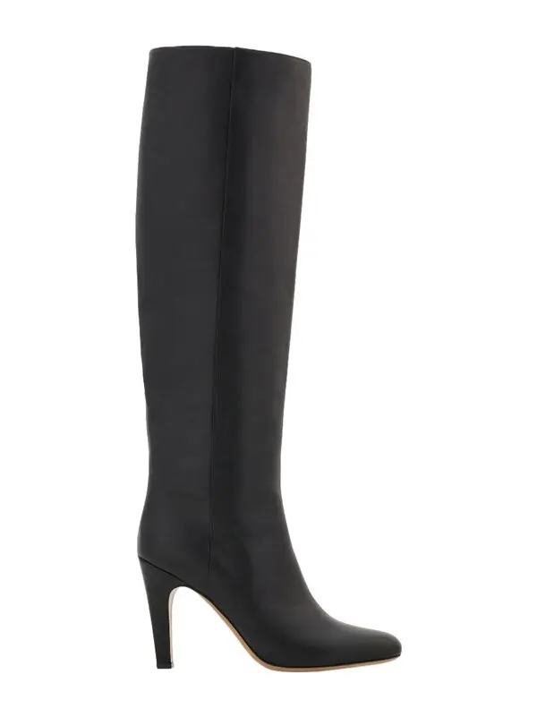FERRAGAMO Calfskin Knee High Boots - Black
