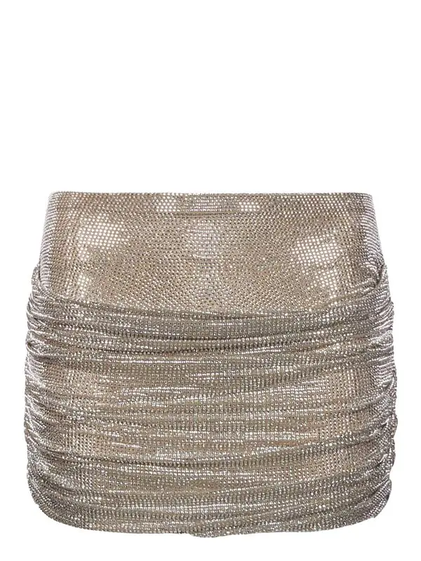Giuseppe Di Morabito Embellished Ruched Mini Skirt - Silver